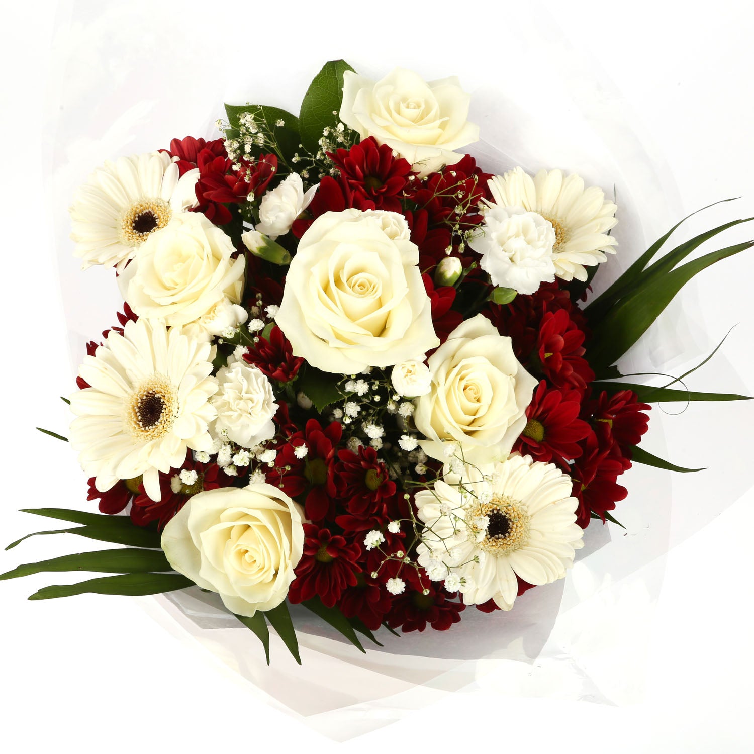 A Red & White Deluxe Bouquet – Bouquetsbypost